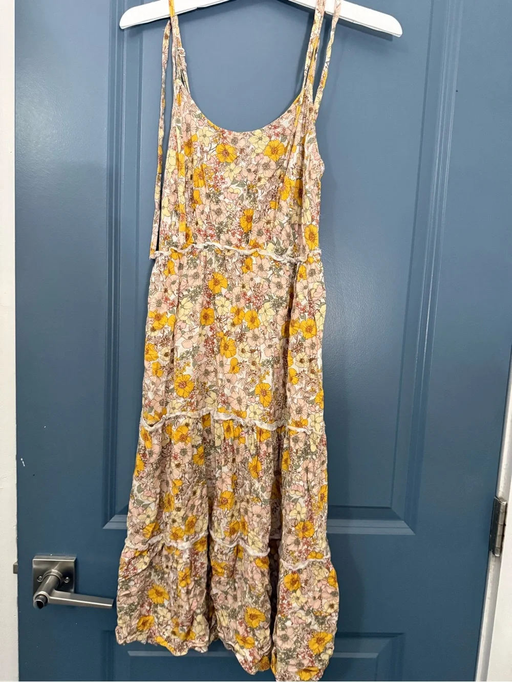 Dresses | Floral Tiered Sundress With Yellow Flower Print | Poshmark